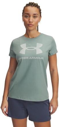 Under Armour Live Sportstyle Graphic T-Shirt à Manches Courtes et col Rond pour Femme, (348) Vert silice / / Vert Hydro, Taille S