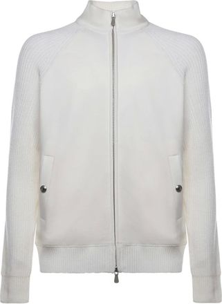 Eleventy Homme, Sweatshirts et sweats &agrave; capuche, Blanc, Taille: XL Zip-through