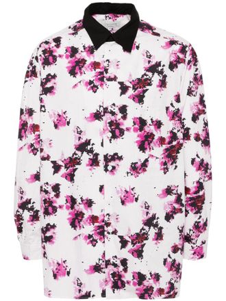 Yohji Yamamoto chemise Khadi Flower - Blanc