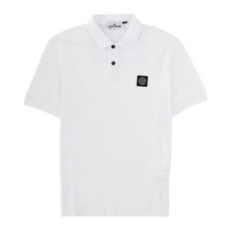 Stone Island Homme, Tops, Blanc, Taille: M SS Polo