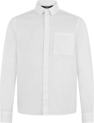 K-Way Homme, Chemises, Blanc, Taille: XL Long-Sleeve Cotton Shirt