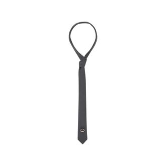 John Richmond Schmale Seidenkrawatte mit Logo und Piercing-Detail - - Accessories - Herren - Schwarzk - ONE SIZE