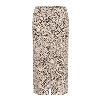 Kaffe Jupe taille haute imprim&eacute; l&eacute;opard - Femme - Jupes - Multicolore - Taille: 46 FR