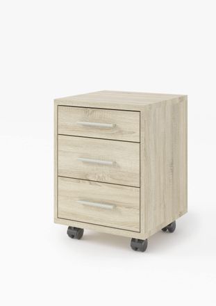 M&ouml;belando Rollcontainer >Clermont< (BxHxT: 40x56x40 cm) in Sonoma/Eiche - 40x56x40 (BxHxT)