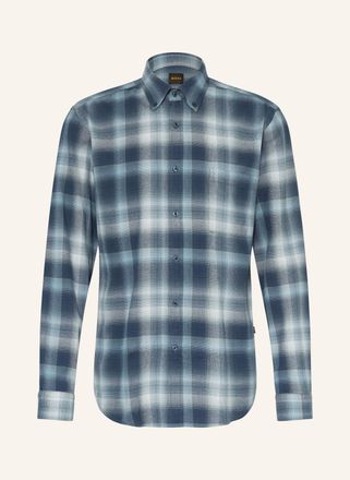 HUGO BOSS Flanellhemd Rickert Regular Fit blau