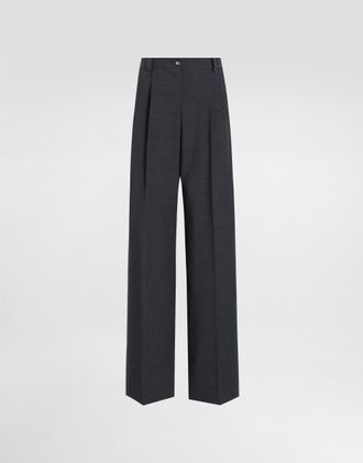 Dolce & Gabbana Hose Aus Wollstoff - Frau Hosen Und Shorts Grau 38