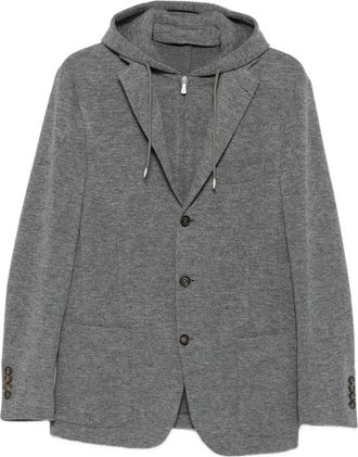 Eleventy Homme, Vestes, Gris, Taille: L Veste &agrave; Capuche en Laine