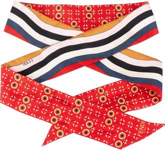 Fendi T&uuml;cher & Schals - Fendi Multicolor Silk Scarf Tuch - Gr. unisize - in Rot - f&uuml;r Damen