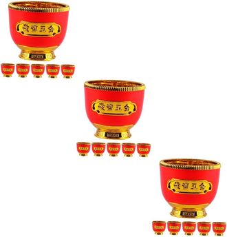 Frcolor 18stücke Teiliges Aus Kleinen Plastikbechern Für Buddhistische Zeremonien Vielseitige Wasser Und Opferbecher Für Meditation Langlebig Leicht Zu Reinig