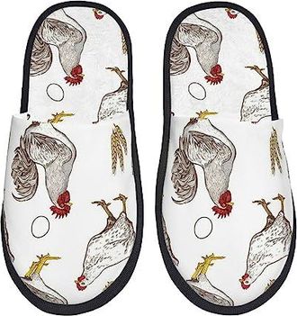Generic Pantoufles Motif De Poulet Unisexe Pantoufles De Voyage Antid&eacute;rapant Chaussons Pour Voyage Automne Int&eacute;rieur M
