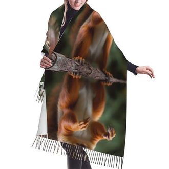 Generic &Eacute;cureuil Rigolo Femme Scarf Longue Ch&acirc;le Confortable &Eacute;charpe Pour Hiver Cadeau Automne Mariage