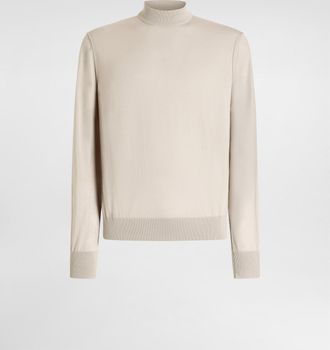 Dolce & Gabbana Cashmere Turtleneck Pullover - Mann Strickwaren Beige 44