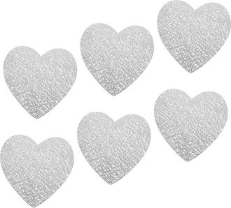 BESPORTBLE 6 St&uuml;ck Teiliges Herzf&ouml;rmiges Tischset rutschfest Hitzebest&auml;ndig Feine Textur Stilvolles Platzset f&uuml;r Hochzeit Restaurant und Zuhause Tischschutz und 