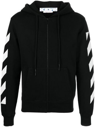 Off-white hoodie en coton &agrave; imprim&eacute; Arrows - Noir