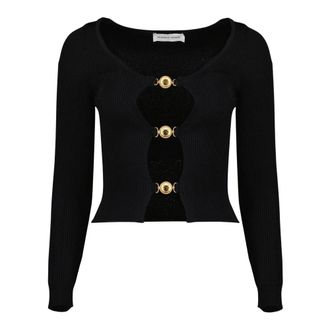 Marine Serre Cardigan mit Cut-Outs - - Knitwear - Damen - Schwarzk - S