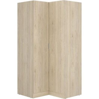 PEGANE Pegane - Dressing dangle en panneaux de particules m&eacute;lamin&eacute;s ch&ecirc;ne - Longueur 90.5 cm, profondeur 92.5 cm, hauteur 184.2 cm - 2 barres de suspension