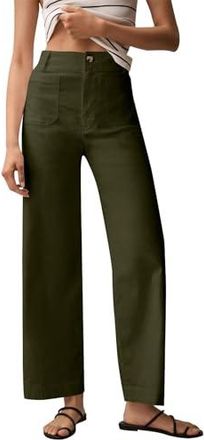 Generic Paperback Pantalon pour femme, couleur unie, &eacute;lastique, pantalon de loisirs, jaune, ample, Jn, XXL