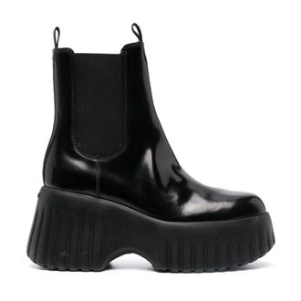 Hogan H-Stripes Wedge Chelsea Boots - - Shoes - Damen - Schwarzk - 40 EU