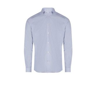 Au Printemps Paris Bedrucktes Baumwollhemd - Blau