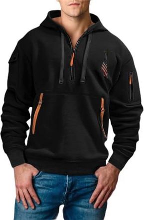 Generic Sweat à capuche pour homme avec motif floral 3D, pull à manches longues avec motif floral dynamique et thermique épais pour lhiver, Noir, 3XL