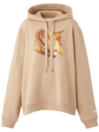 Burberry hoodie en coton &agrave; effet bross&eacute; - Tons neutres