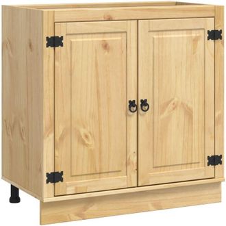 vidaXL Schrank SKI Honigbraun 80 x 46 x 81.5 cm Massives Kiefernholz vidaXL