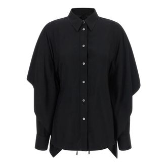 Maison Margiela Hemdkragen mit Cape-&Auml;rmeln - - Blouses & Shirts - Damen - Schwarzk - S