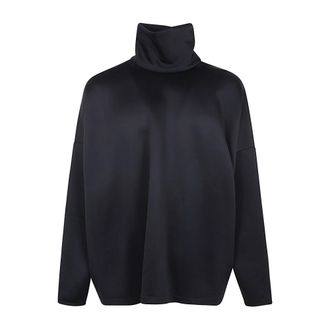 Fear of God Schwarzes Langarmshirt mit hohem Schlitzkragen - - Knitwear - Herren - Schwarzk - M
