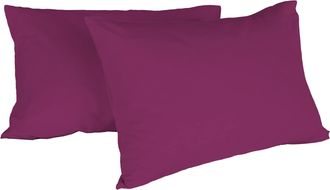 Italian Bed Linen Max Color Kissenbezugspaar, Baumwolle, Fuchsia, 2