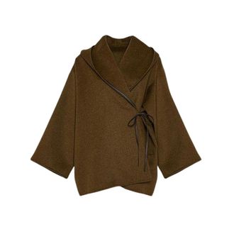 Yves Salomon Draped Jacket - - Coats - Damen - Gr&uuml;n - XS