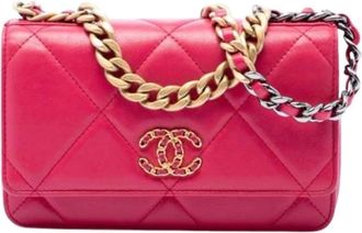 Chanel Portefeuille sur cha&icirc;ne Pre-owned - Femme - Pre-owned - Rose - Taille: ONE Size