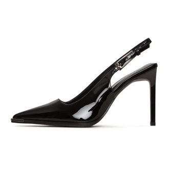 Cesare Gaspari Lackleder Slingback Pumps - Schwarz - - Shoes - Damen - Schwarzk - 38 EU