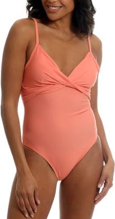Light & Shade LSLSWM035 - Maillot de Bain Une Pièce Femme avec Contrôle du Ventre, sans Armatures, Rembourrage Amovible, Optimal pour Les Vacances dété, Corail, EU 