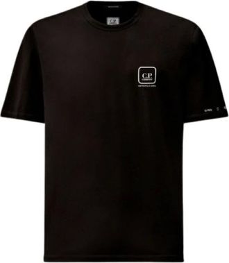 C.P. Company C.p. Company, Homme, Tops, Noir, Taille: L Metropolis Series Mercerized Jersey Short Sleeve P