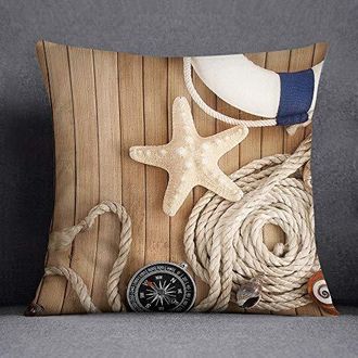 Bonamaison Le Jardin du Lin Kissenhüllen, Cotton, Mehrfarbig, 45x45