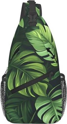 Generic Sacoche Homme Bandouliere Plante &agrave; feuilles en forme de dos de tortue L&eacute;ger Sac &agrave; Bandouli&egrave;re R&eacute;glable Crossbody Bag pour Femme &eacute;cole Randonn&eacute;e