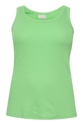 Kaffe Curve Jerseytop KCcarina Damen Tank Top Ärmellos Jerseytop Sommer Shirt U Ausschnitt Große Größen Poison Green S