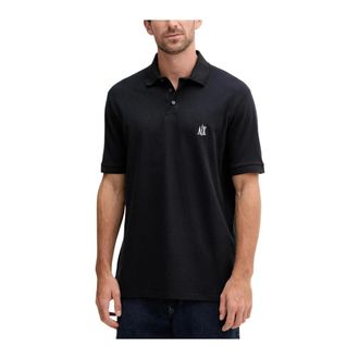 A|X Armani Exchange Homme, Tops, Bleu, Taille: 2XL Polo &agrave; Manches Courtes en Coton avec Col Rond
