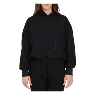 A|X Armani Exchange Femme, Sweatshirts et sweats &agrave; capuche, Noir, Taille: 38 FR Felpa