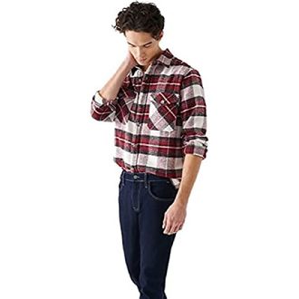 Mavi Herren Lang &Auml;rmel &Uuml;berpr&uuml;fen Shirt, Mittel, Kombu Gr&uuml;n