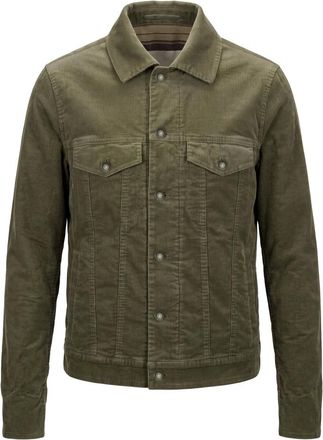 GANT Veste Trucker en velours c&ocirc;tel&eacute; - Homme - Vestes - Vert - Taille: L