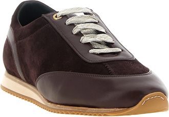 Agnona Suede and Leather Sneaker - Brown