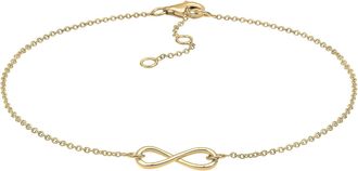 Elli Fußschmuck Damen Fußkettchen Infinity Elegant in 925 Silber vergoldet