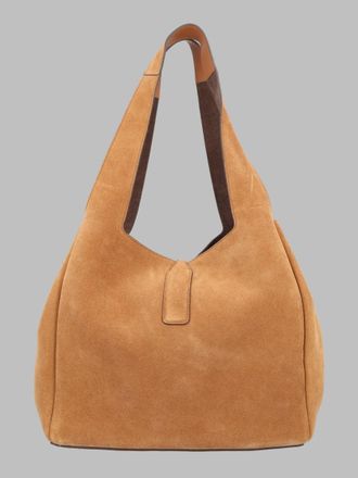 Hogan Womens Leather Shopping Tote Beige Shoulder Bags