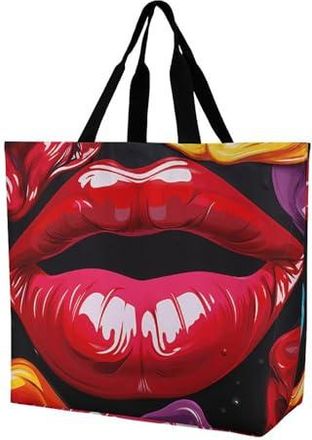 Generic L&egrave;vres Color&eacute;es Sac A Main Femme D&eacute;contract&eacute; Tote Bag Pliable Sac A Main Femmes Pour Universit&eacute; Gym Voyage