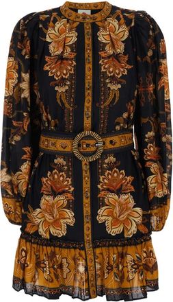 Farm Rio Farm Rio, Femme, Robes, Multicolore, Taille: 42 FR Majestic Garden Mini Dress