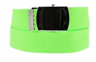 Generic Ceinture fantaisie unisexe en toile Vert fluo Taille unique, vert fluorescent, taille unique