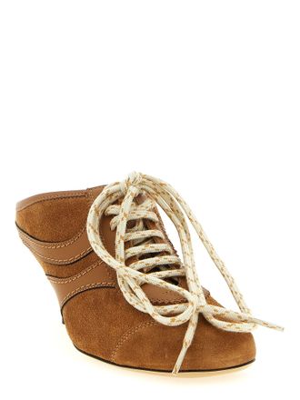 Dries Van Noten Womens Brown Calfskin Platform Sneakers