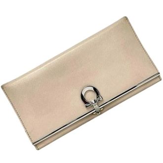 Ferragamo Portefeuille long Pre-owned (&agrave; deux volets) - Femme - Pre-owned - Beige - Taille: ONE Size