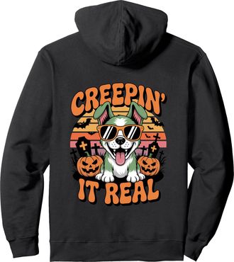 Shinkai Retro Halloween Hund Creepin It Real Pullover Hoodie
